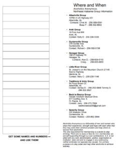 Meeting Schedule – AA Area 1 District 3